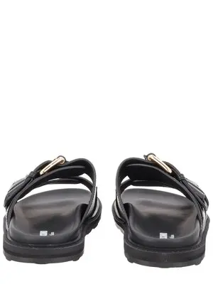 Moschino Sandals With Buckled Straps - Black
