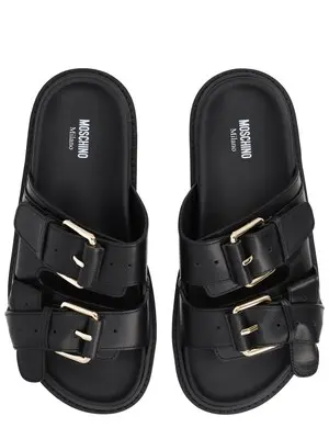 Moschino Sandals With Buckled Straps - Black