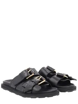 Moschino Sandals With Buckled Straps - Black