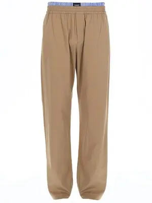 MSGM Cotton Trousers With Elastic Waistband - Beige