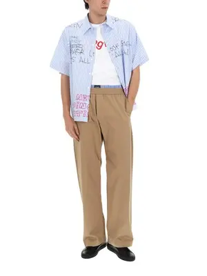 MSGM Cotton Trousers With Elastic Waistband