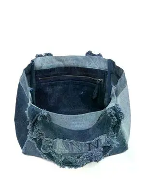 GANNI Patchwork Frayed Tote Bag