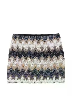Missoni Zigzag-knit Metallic Mini Skirt - Blue