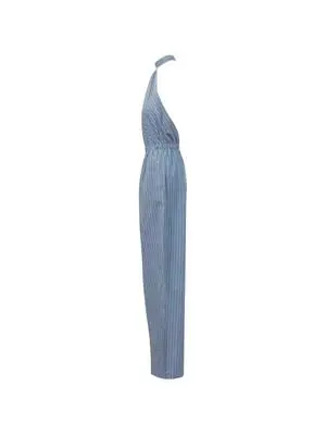 Andamane Amber Striped Halter Neck Jumpsuit - Blue