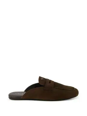 Prada Penny-slot Suede Mules