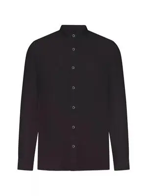 120% Lino Band-collar Linen Shirt