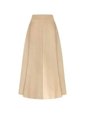 120% Lino Panelled A-line Midi Skirt