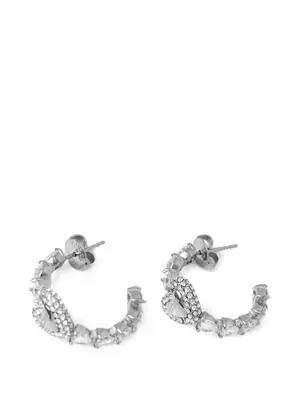 Guess Crystal-embellished Heart Earrings - Silver