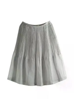 AMOMENTO Pleated Sheer Skirt