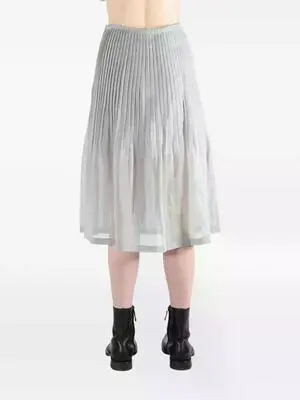 AMOMENTO Pleated Sheer Skirt