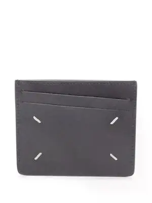 MAISON MARGIELA 2020s Four-stitch Leather Card Case - Black