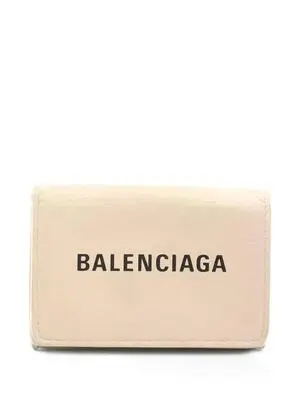 Balenciaga 2010s Logo-lettering Wallet - Neutrals