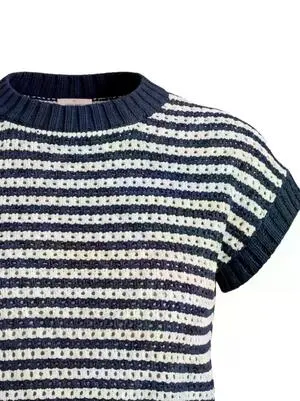 GRAN SASSO Striped Open-knit Top