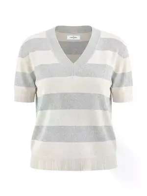 GRAN SASSO Striped Metallic-thread Sweater