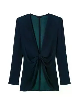 Giorgio Armani Ribbed Knit Cardigan With Knot Detail