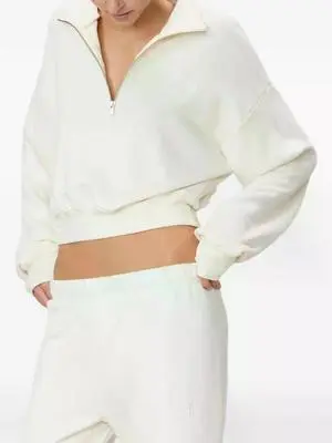 Eterne Half-zip Cropped Sweatshirt - Neutrals