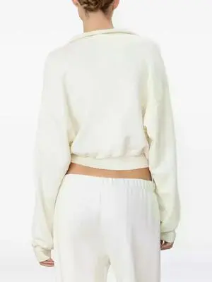 Eterne Half-zip Cropped Sweatshirt - Neutrals