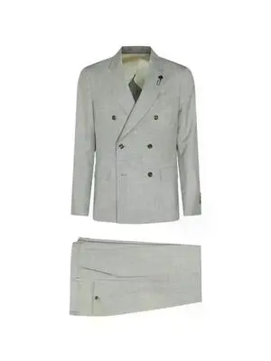 LARDINI Double-breasted Blazer - Grey