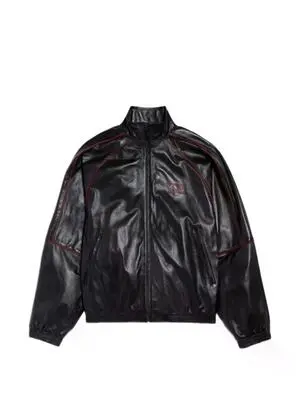 Balenciaga Logo-detail Leather Jacket - Black