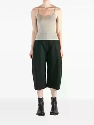 AMOMENTO Cropped Wide-leg Trousers