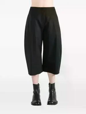 AMOMENTO Cropped Wide-leg Trousers