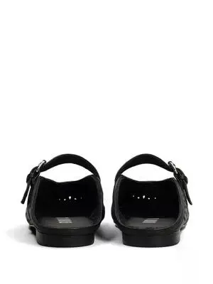 BIBI LOU Maia Perforated Buckle-strap Mules - Black