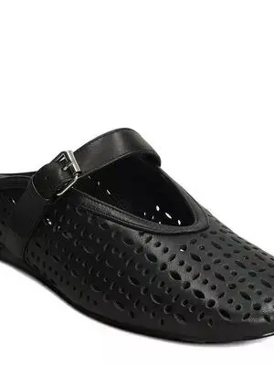 BIBI LOU Maia Perforated Buckle-strap Mules - Black