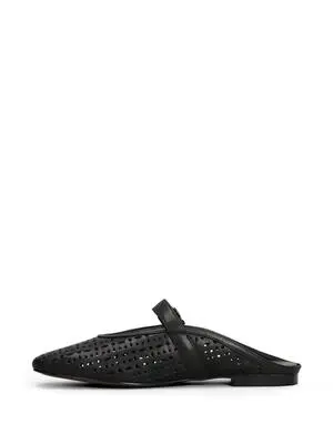 BIBI LOU Maia Perforated Buckle-strap Mules - Black