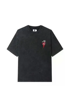 Izzue Acid-wash Graphic-print T-shirt - Grey
