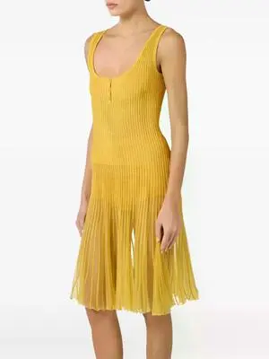 Elisabetta Franchi Button Plissé Dress