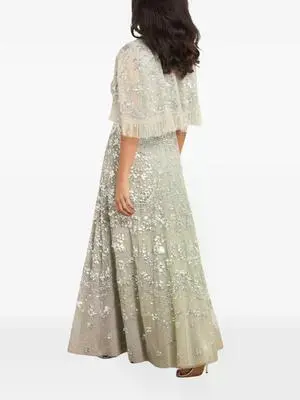 NEEDLE & THREAD Sequin-embellished Freya Gown With Detachable Cape
