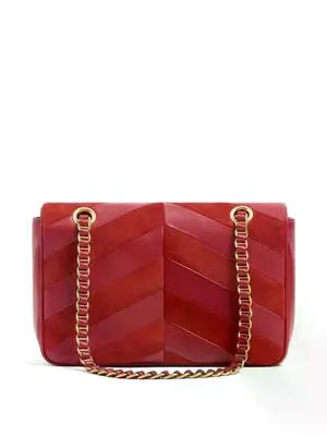 Valentino Garavani Djuna Medium Suede And Nappa Chevron Bag