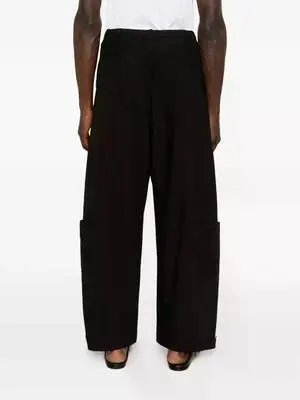 AMOMENTO Pleated Cargo Trousers - Black