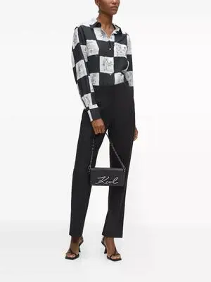 Karl Lagerfeld Checkerboard Sketch-print Shirt