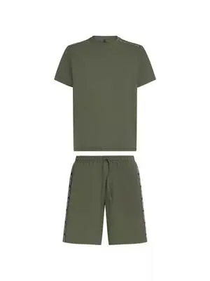 Karl Lagerfeld Logo Tape Pajama Set - Green