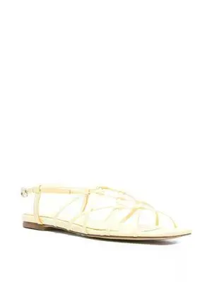 AeydĒ Anisa Knot-detail Leather Sandals - Neutrals