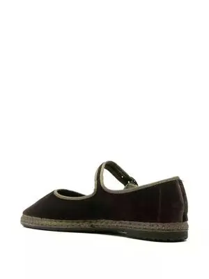 FLABELUS Ulla Velvet Ballet Flats - Brown