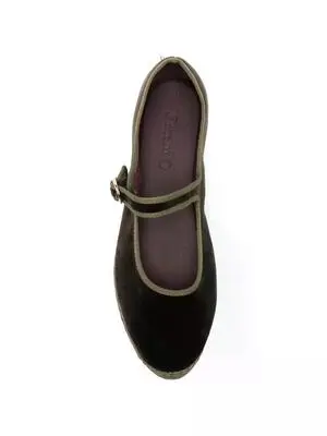FLABELUS Ulla Velvet Ballet Flats - Brown
