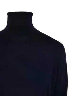 Luciano Barbera Roll-neck Wool Sweater - Blue