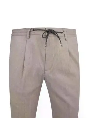 Luciano Barbera Pleated Drawstring Trousers - Neutrals