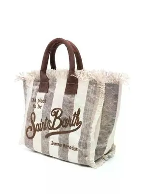 MC2 SAINT BARTH Colette Striped Frayed Tote Bag