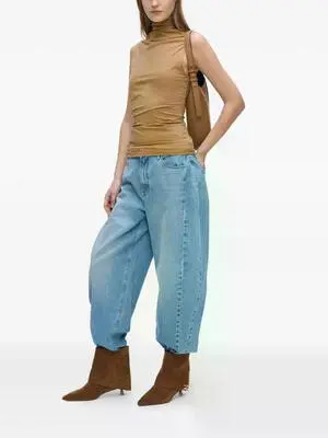 Karl Lagerfeld Ruched Mock-neck Tank Top - Neutrals
