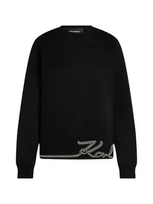 Karl Lagerfeld Ribbed Sweatshirts Hoodies For Women