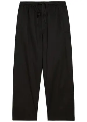 LEMAIRE Barrel-leg Cotton Trousers - Black