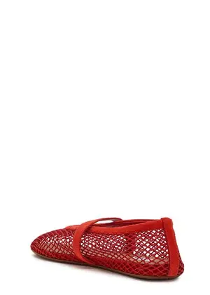 Alaïa Mesh And Suede Ballet Flats - Red