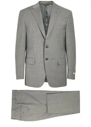 Canali Checked Wool Suit - Grey