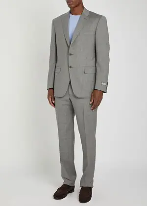 Canali Checked Wool Suit - Grey