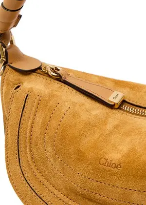 Chloé Marcie Small Suede Shoulder Bag - Tan