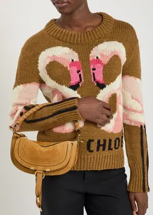 Chloé Marcie Small Suede Shoulder Bag - Tan