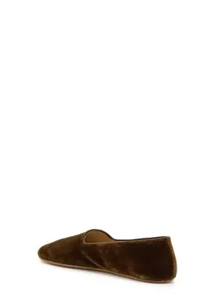 THE ROW Ponti Velvet Slipper Flats - Brown